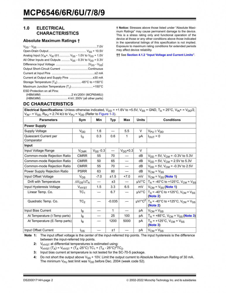 MCP6546U document page 2
