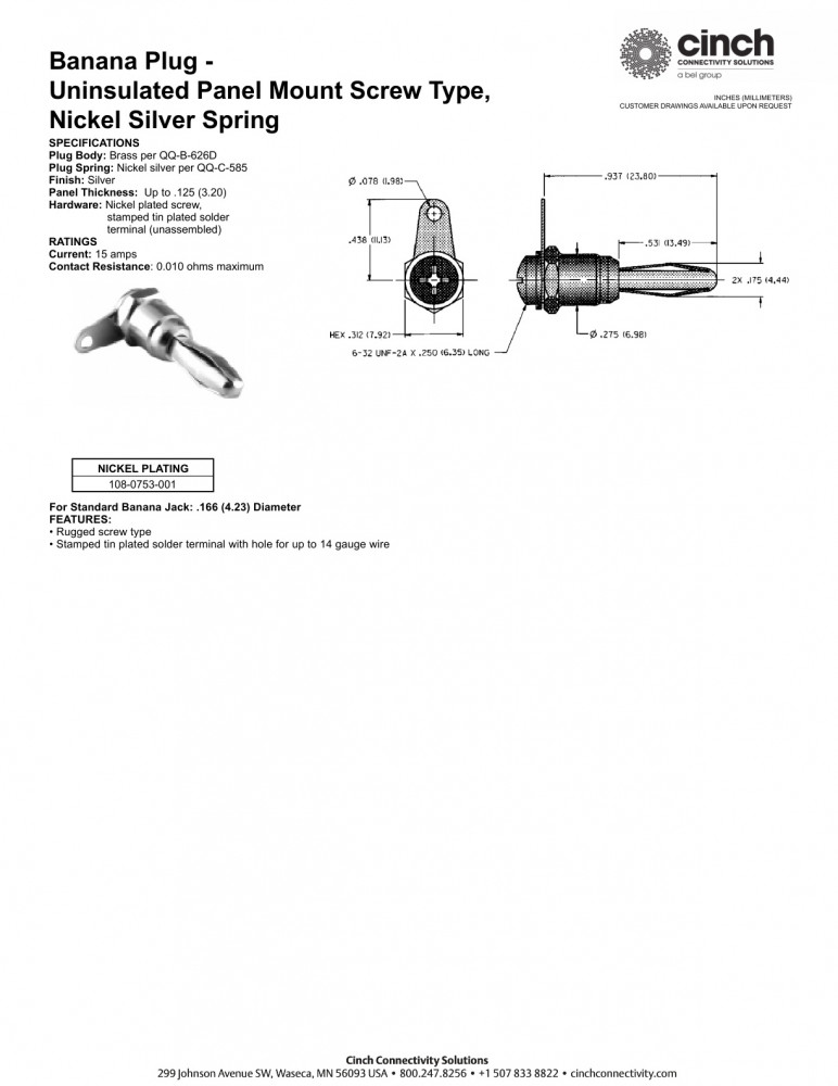 Bel Fuse 108-0753-001 product reference document