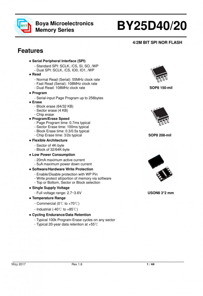 BY25D40ASMIG(R) datasheet page 1