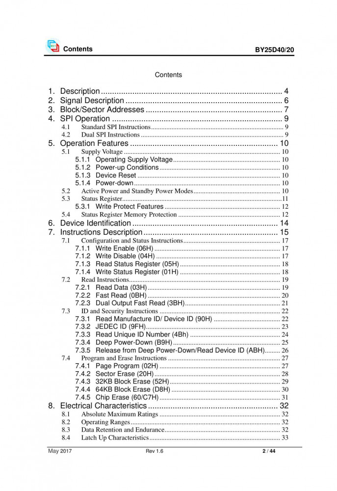 BY25D40ASMIG(R) datasheet page 2
