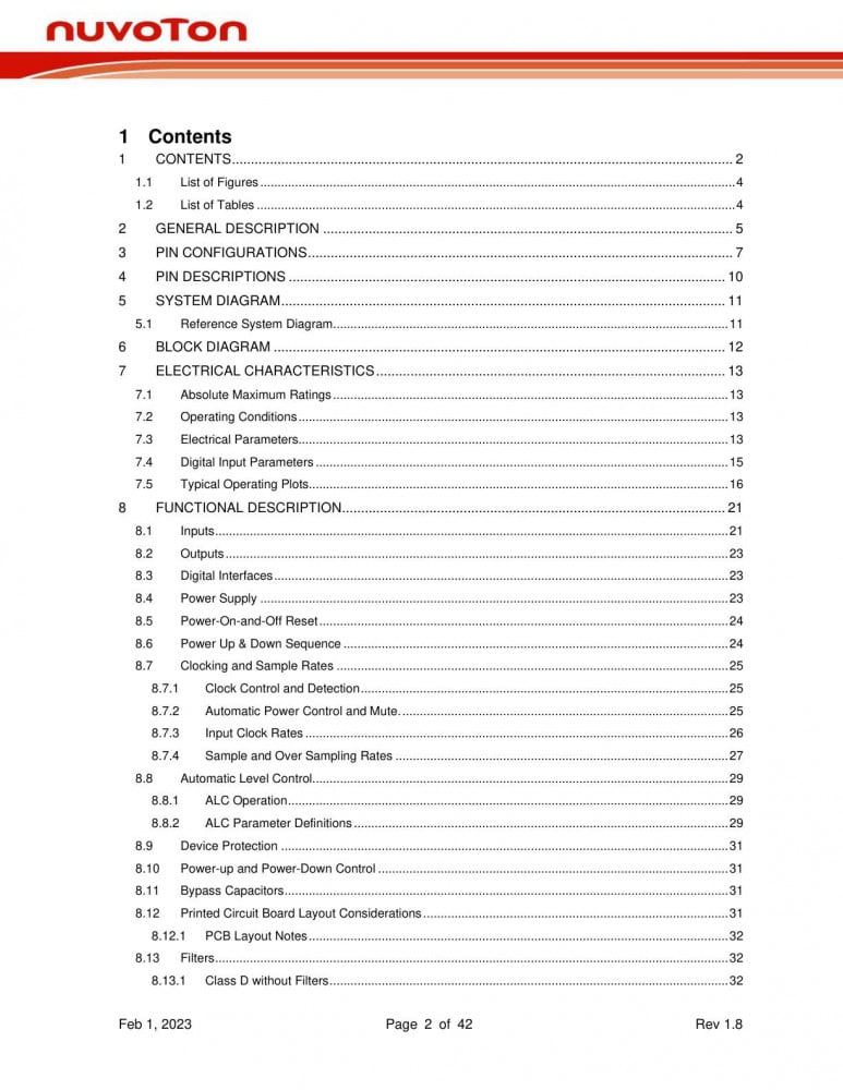NAU8315 datasheet page 2