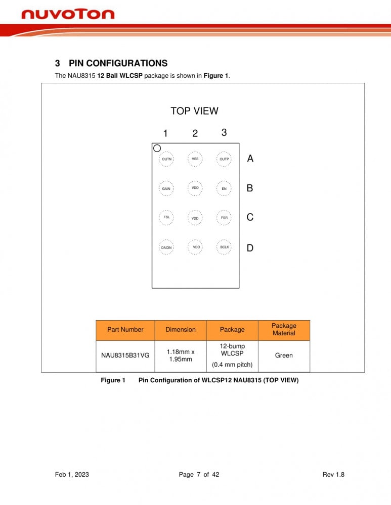 NAU8315 datasheet page 6