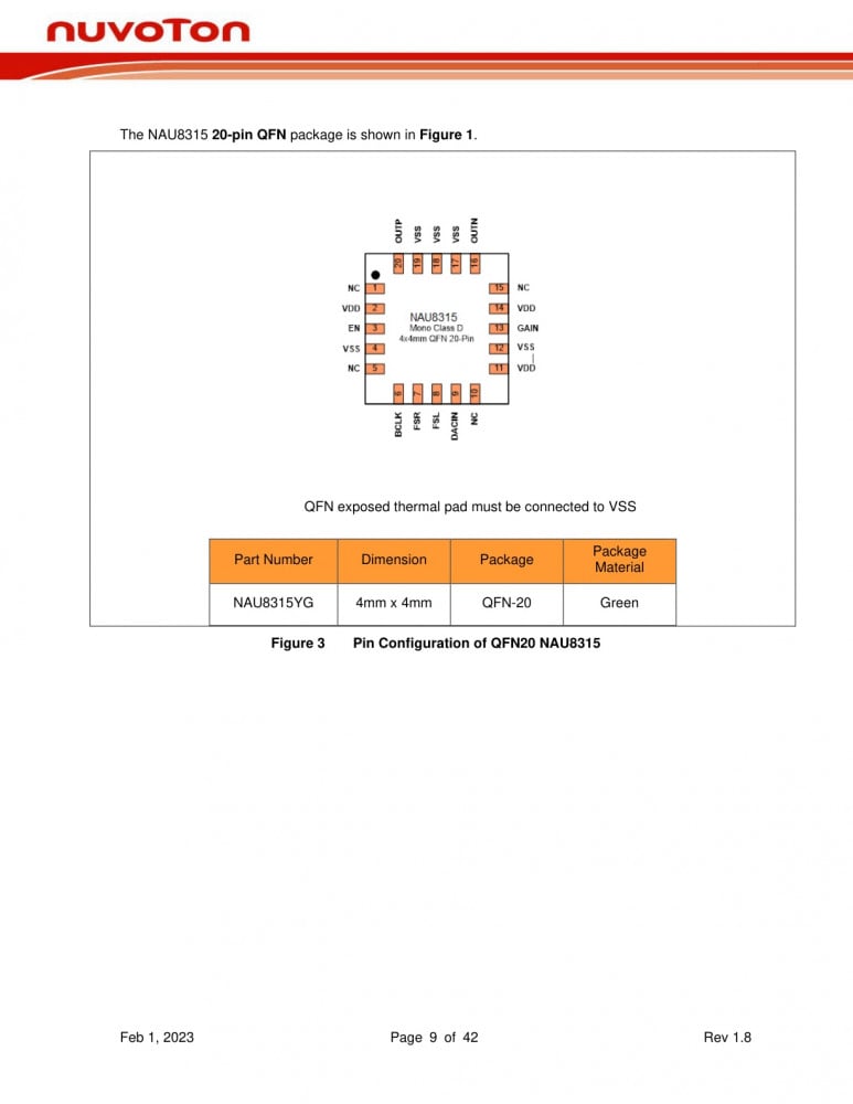 NAU8315 datasheet page 8