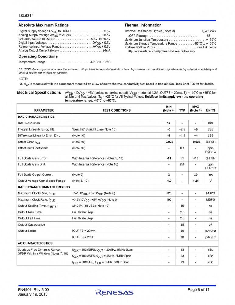 ISL5314INZ datasheet page 8