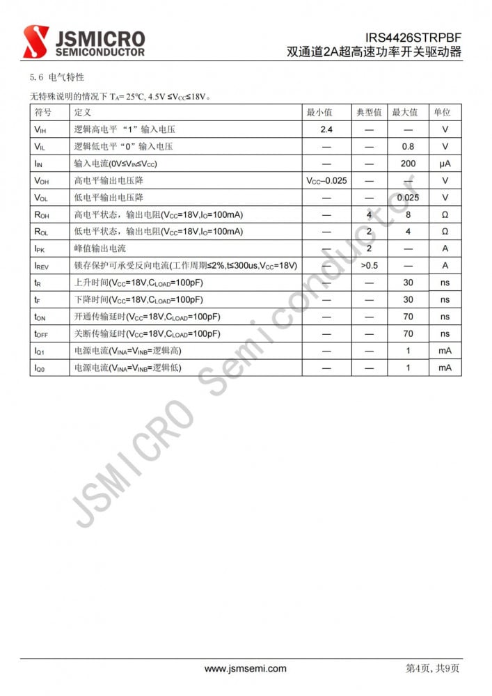 IRS4426STRPBF-JSM datasheet page 4