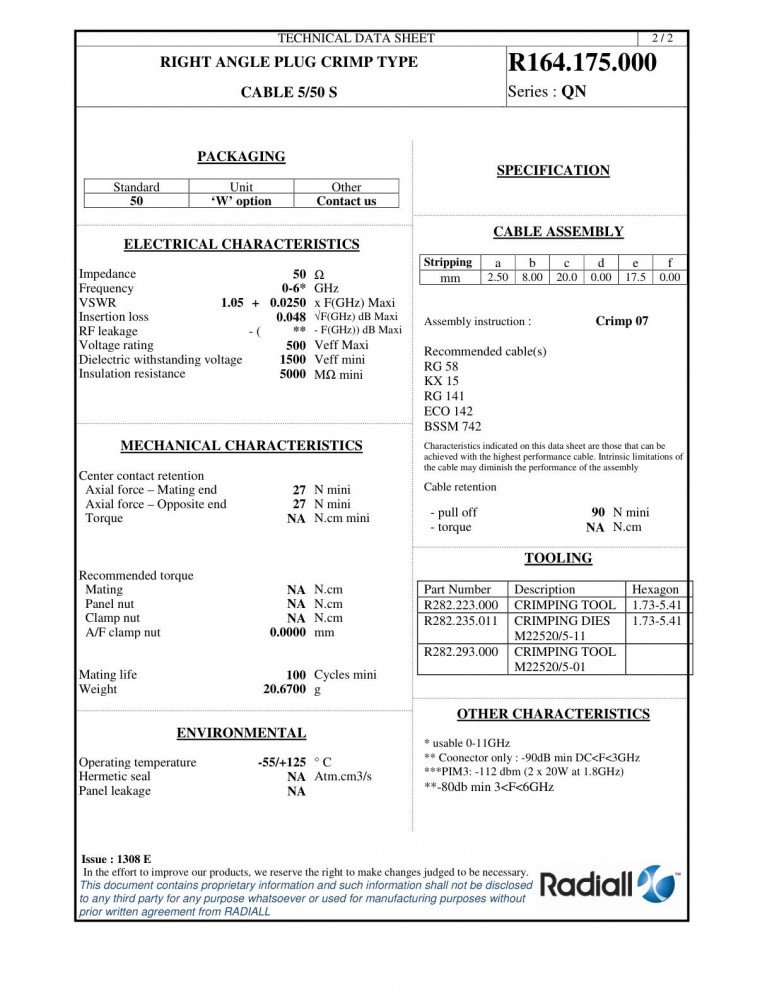Radiall R164175000 datasheet page 2