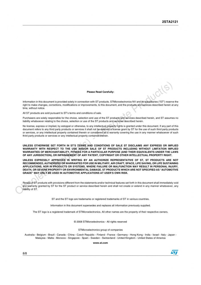 2STA2121 datasheet page 8