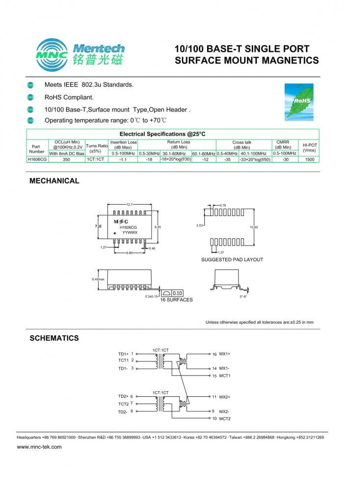 H1606CG technical document page