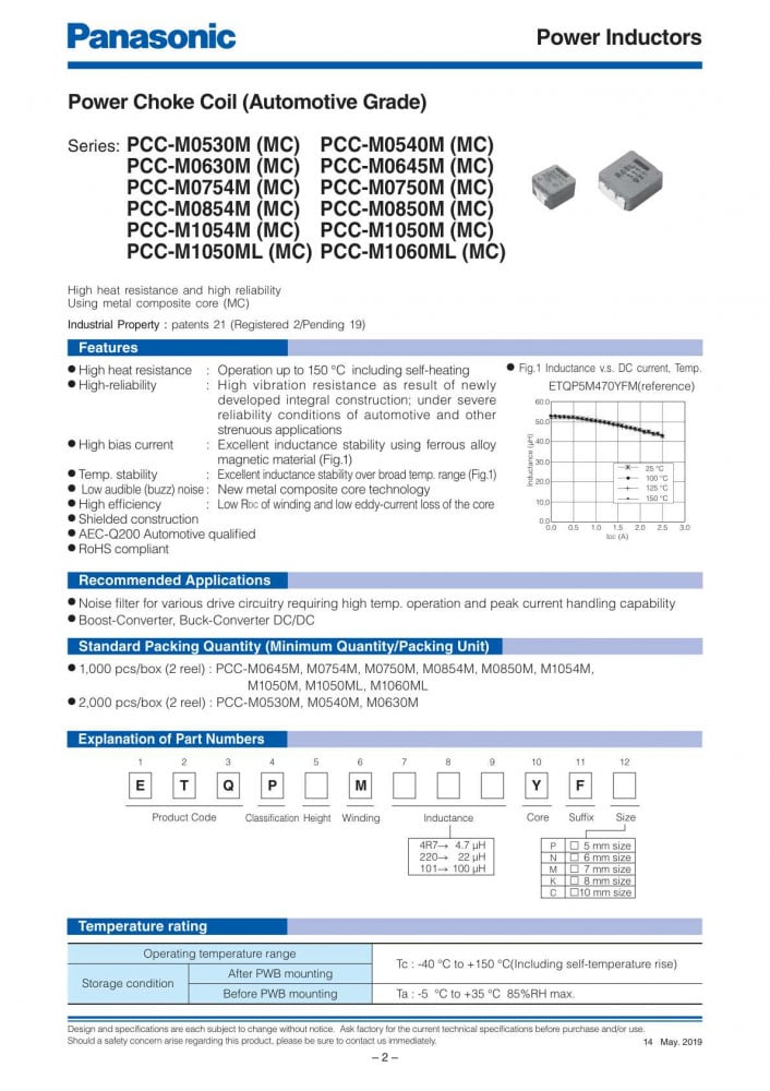 Panasonic inductor catalog page 3