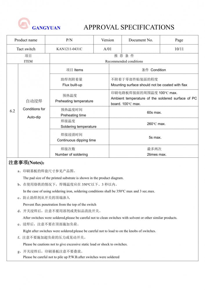 KAN1211-0431C approval specification page 10