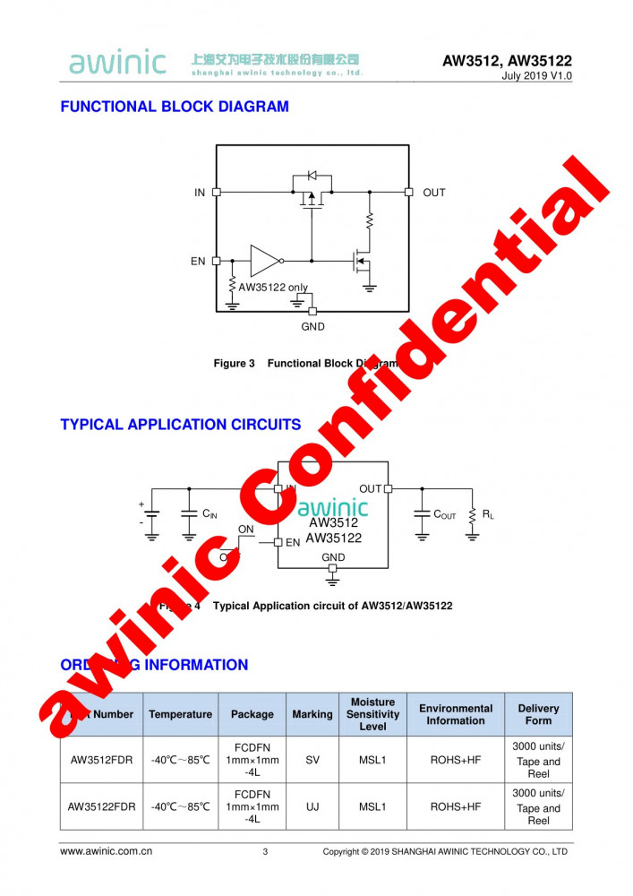 AW35122FDR datasheet page 3