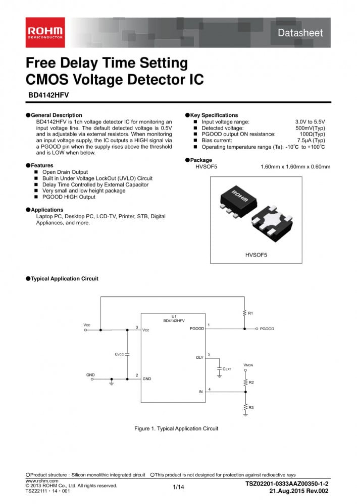 BD4142HFV-TR datasheet page 1
