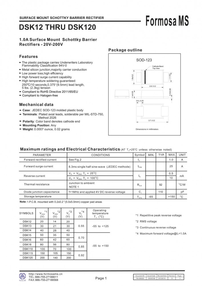 FMS DSK14 datasheet page 1