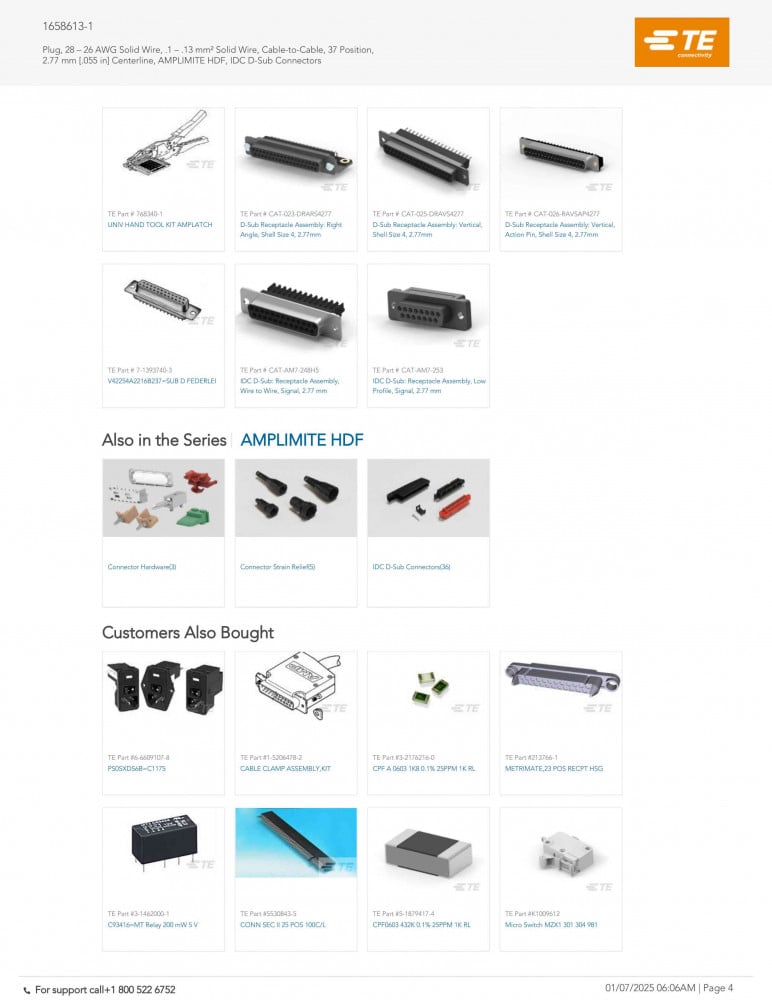 TE Connectivity 1658613-1 technical document page 4