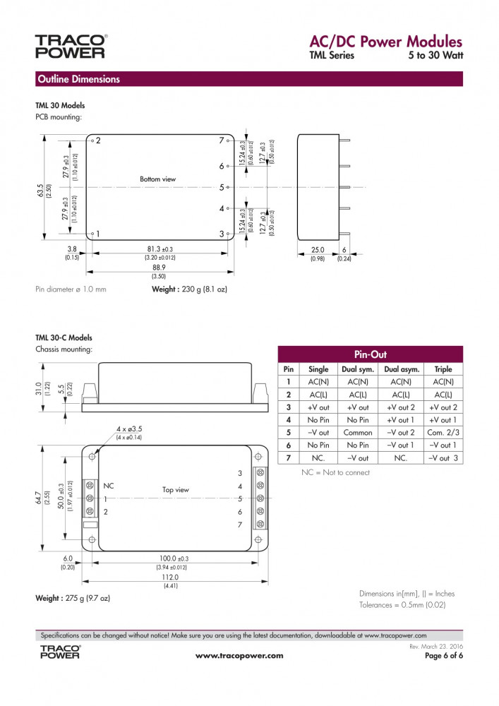 TML series datasheet page 6