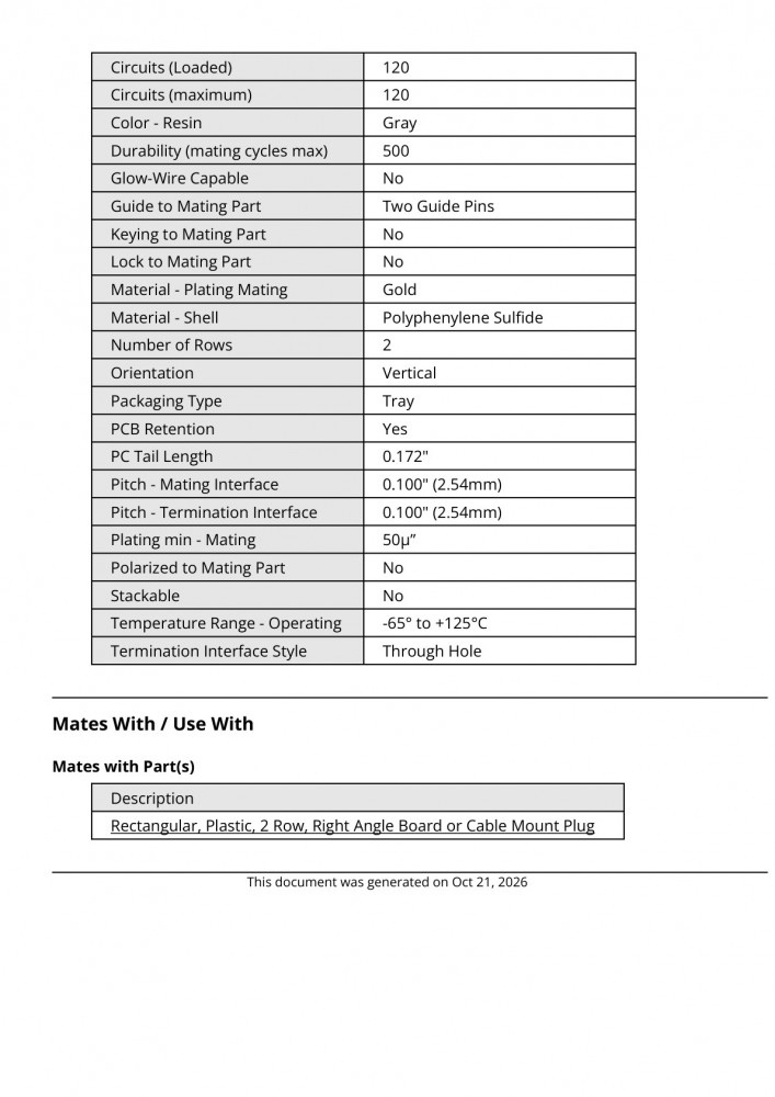 WTB120SAD11SYMM technical document page 2