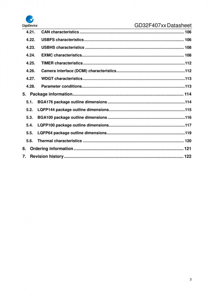 GD32F407xx datasheet page 4