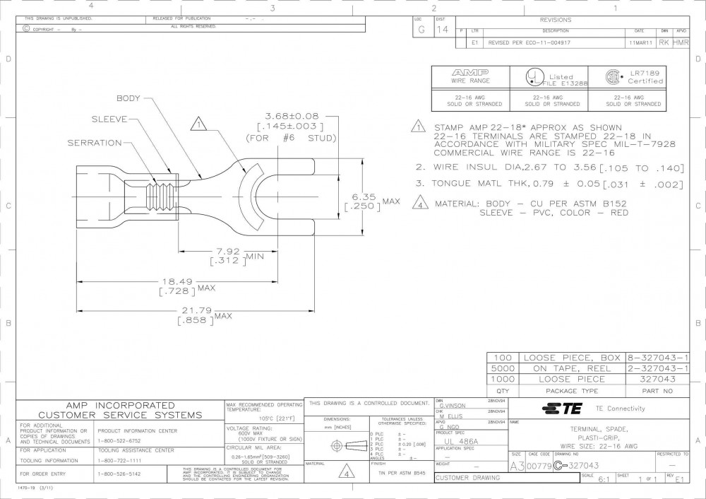 TE Connectivity 8-327043-1 drawing preview