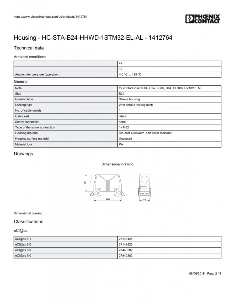 Phoenix Contact 1412764 technical document page 2