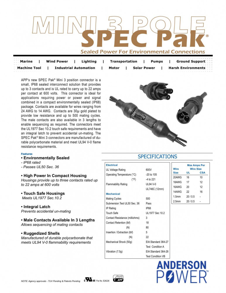 MINI3 POLE SPEC Pak datasheet page 1