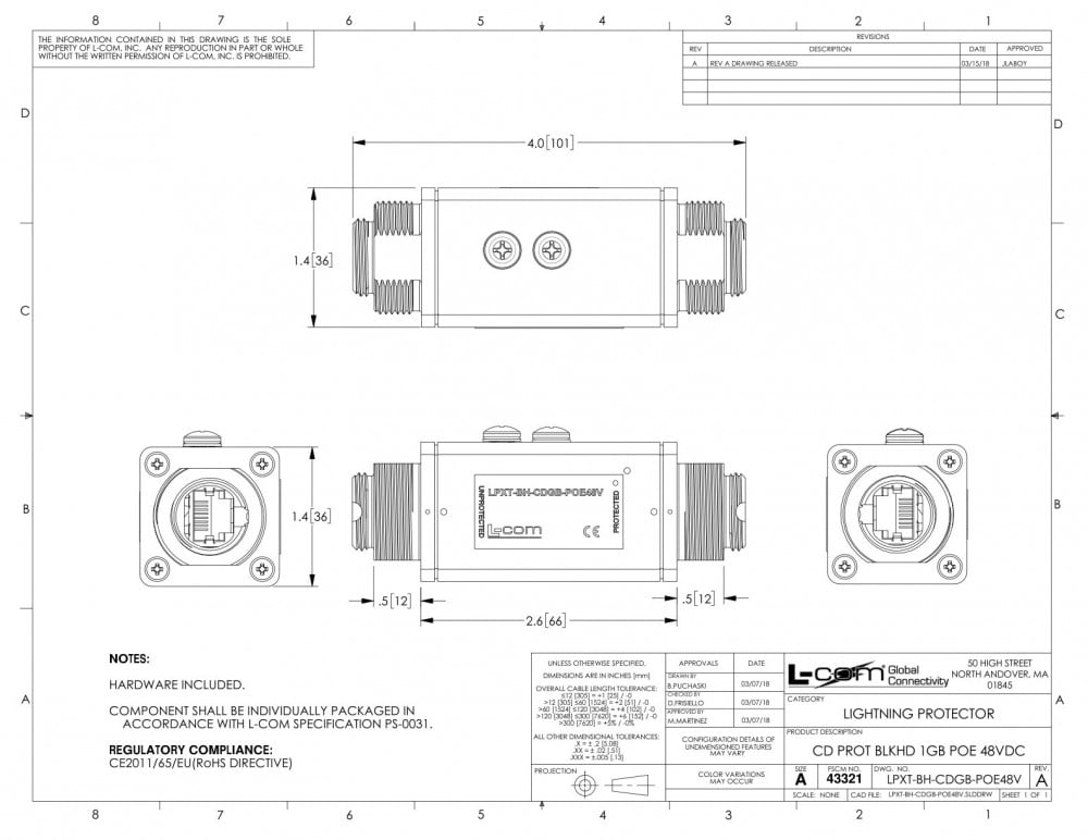 LPXT-BH-CDGB-POE48V technical drawing page