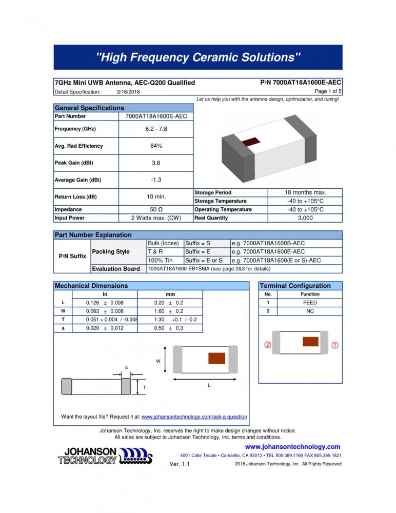 7000AT18A1600E-AEC datasheet page 1