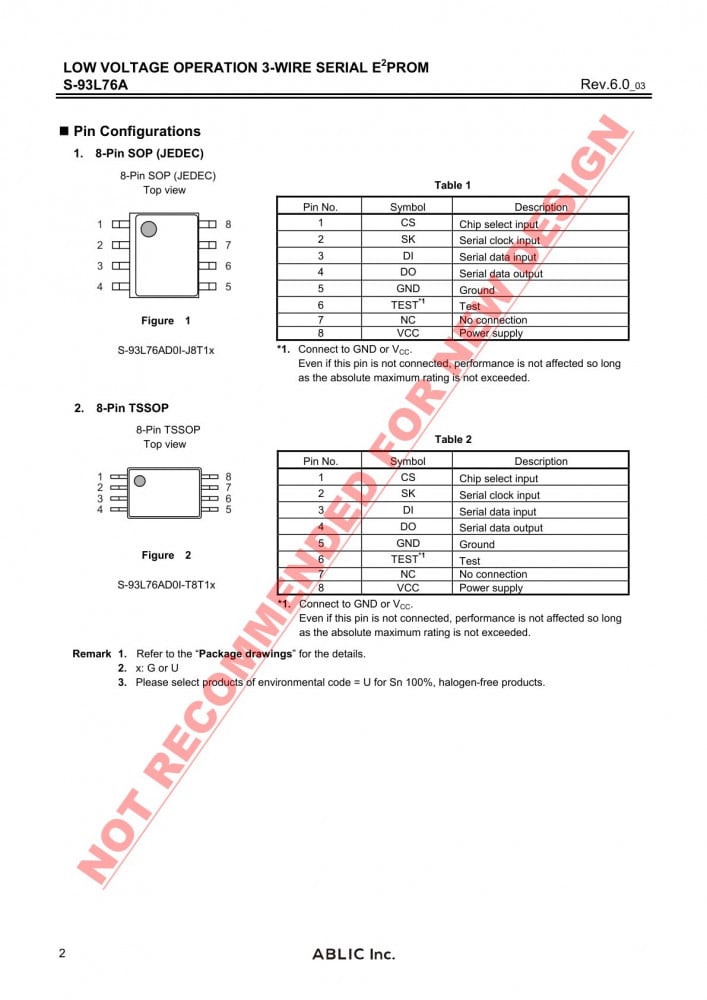 S-93L76A datasheet page 2