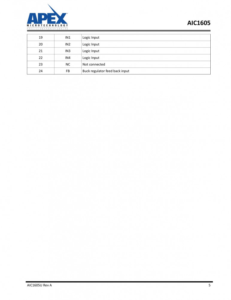 AIC1605 datasheet page 5
