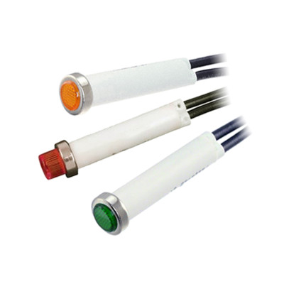 Neon Panel Mount Indicator Amber .315″ Flush 125V Wire Leads for sale