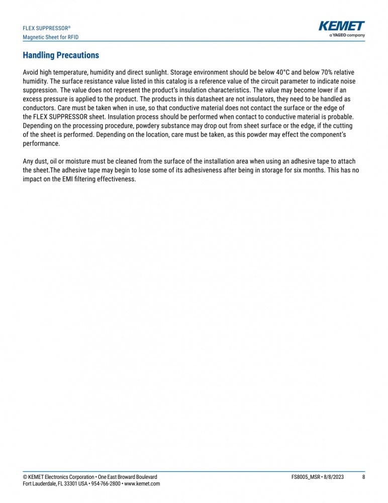 KEMET FLEX SUPPRESSOR datasheet page 8