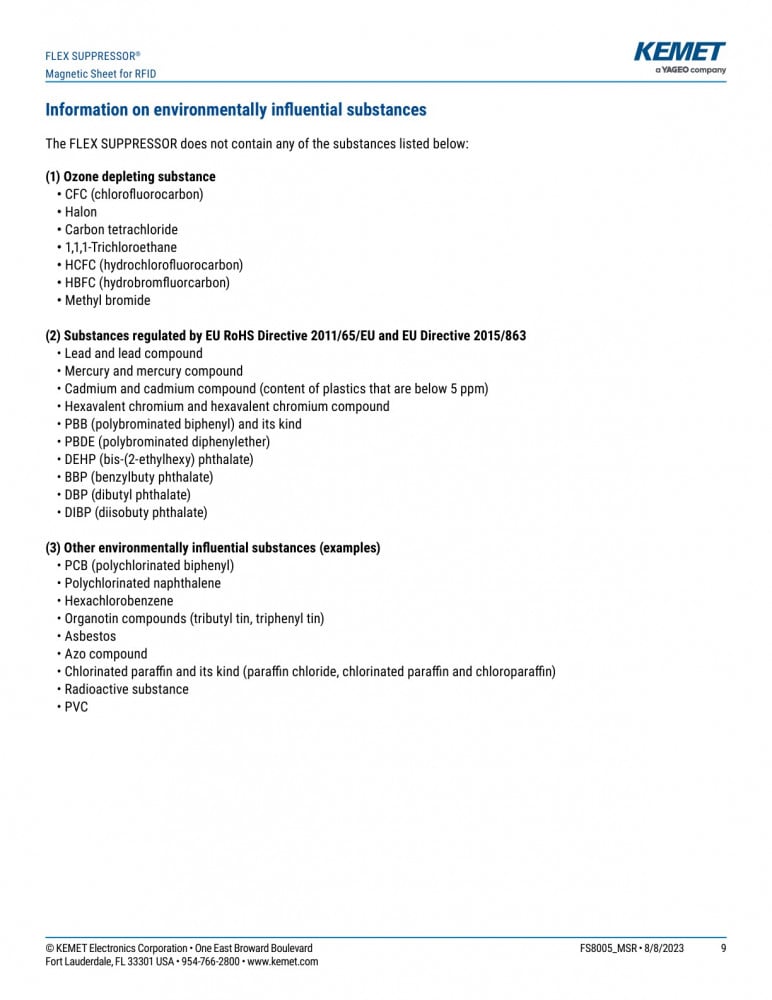 KEMET FLEX SUPPRESSOR datasheet page 9