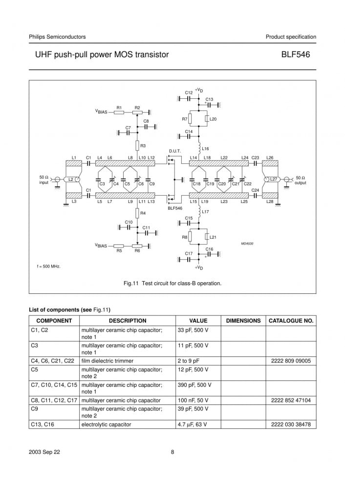 BLF546 datasheet page 8