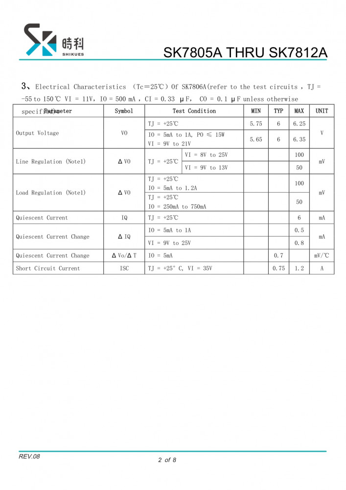 SK7805A datasheet page 2