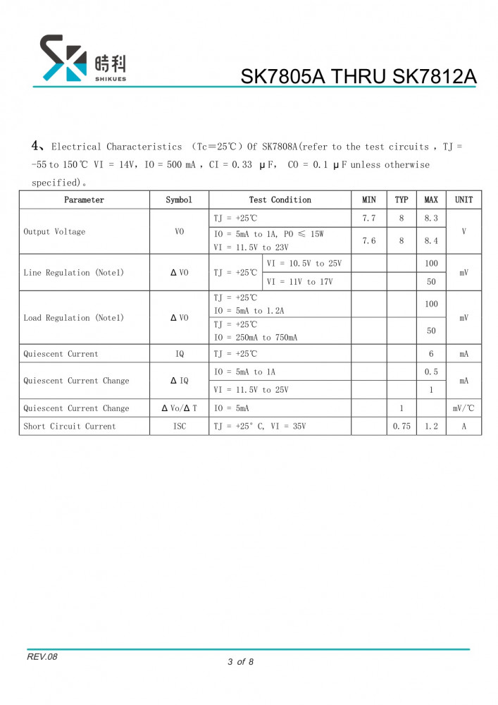SK7805A datasheet page 3