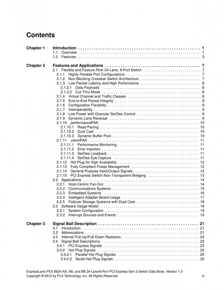 PEX8624 data book page 9