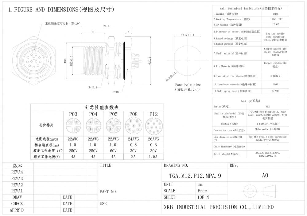 TGA.M12.P12.MPA.9 technical drawing