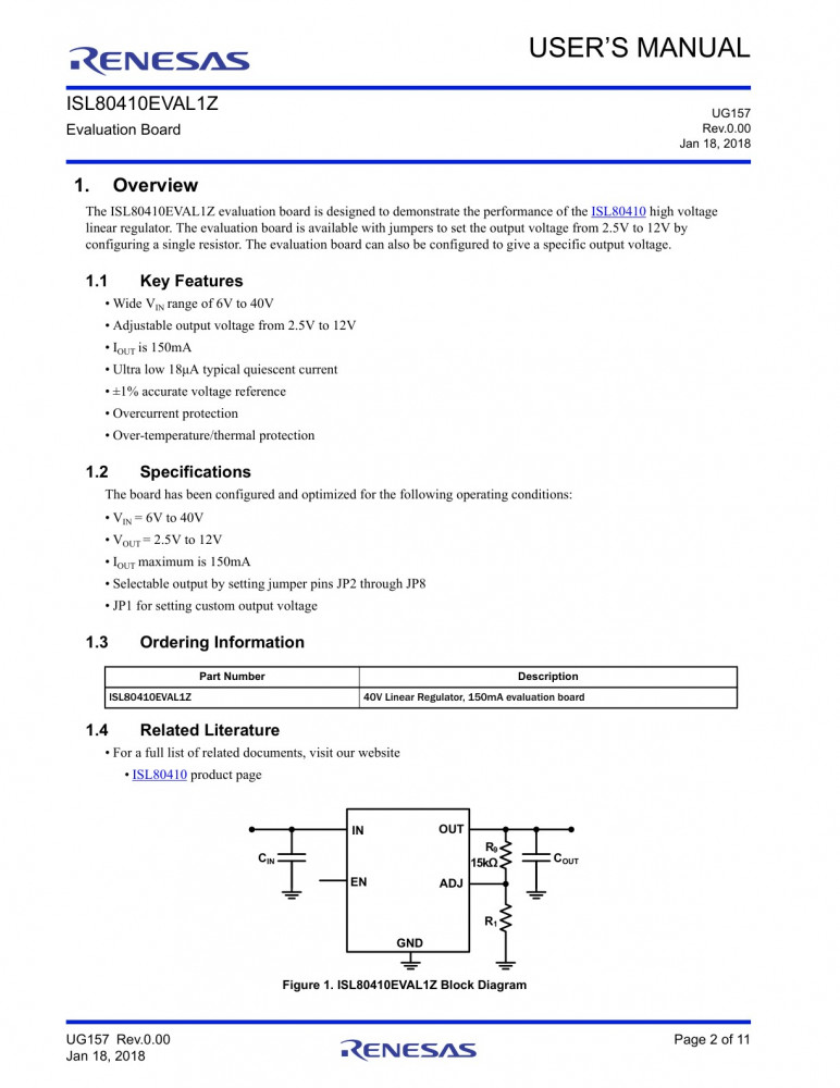 ISL80410EVAL1Z manual page 2