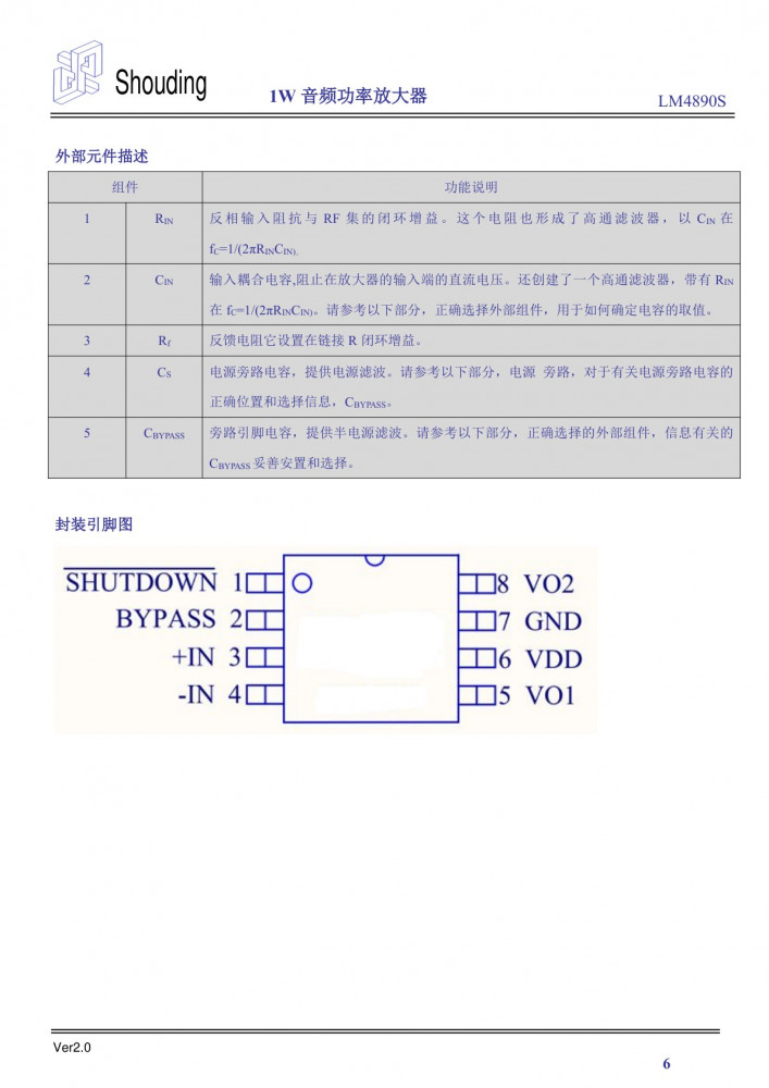 LM4890S datasheet page 6