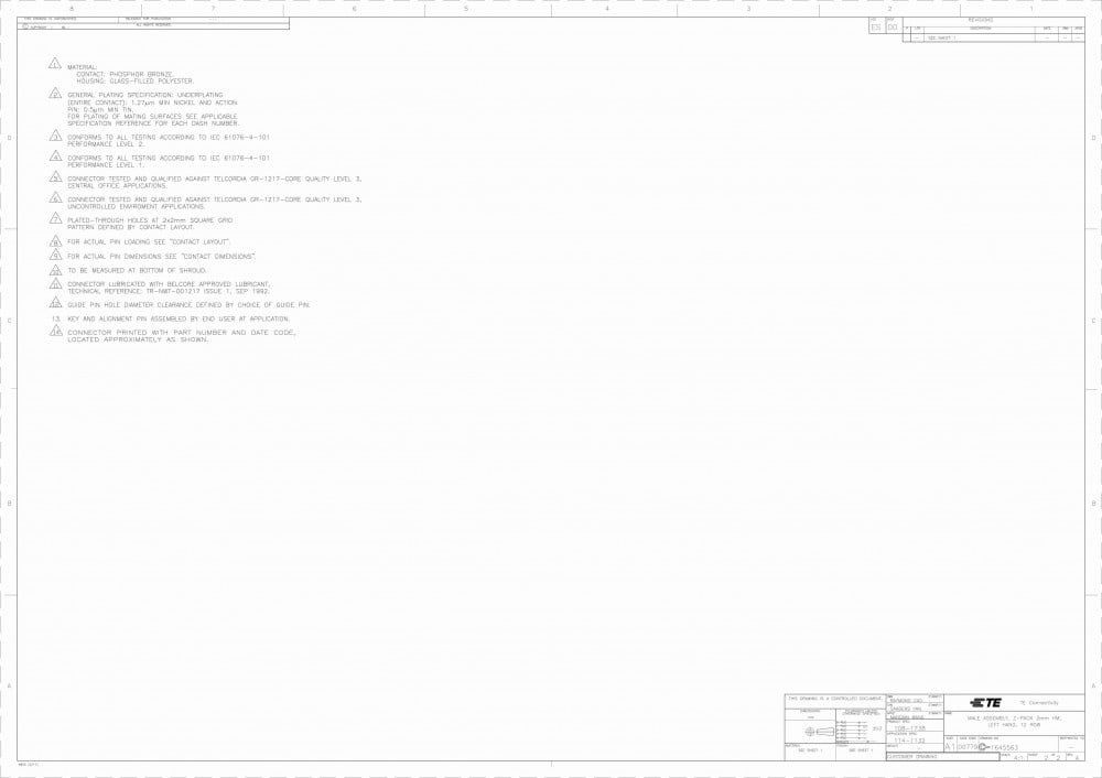 TE Connectivity 1645563-1 technical drawing page 2