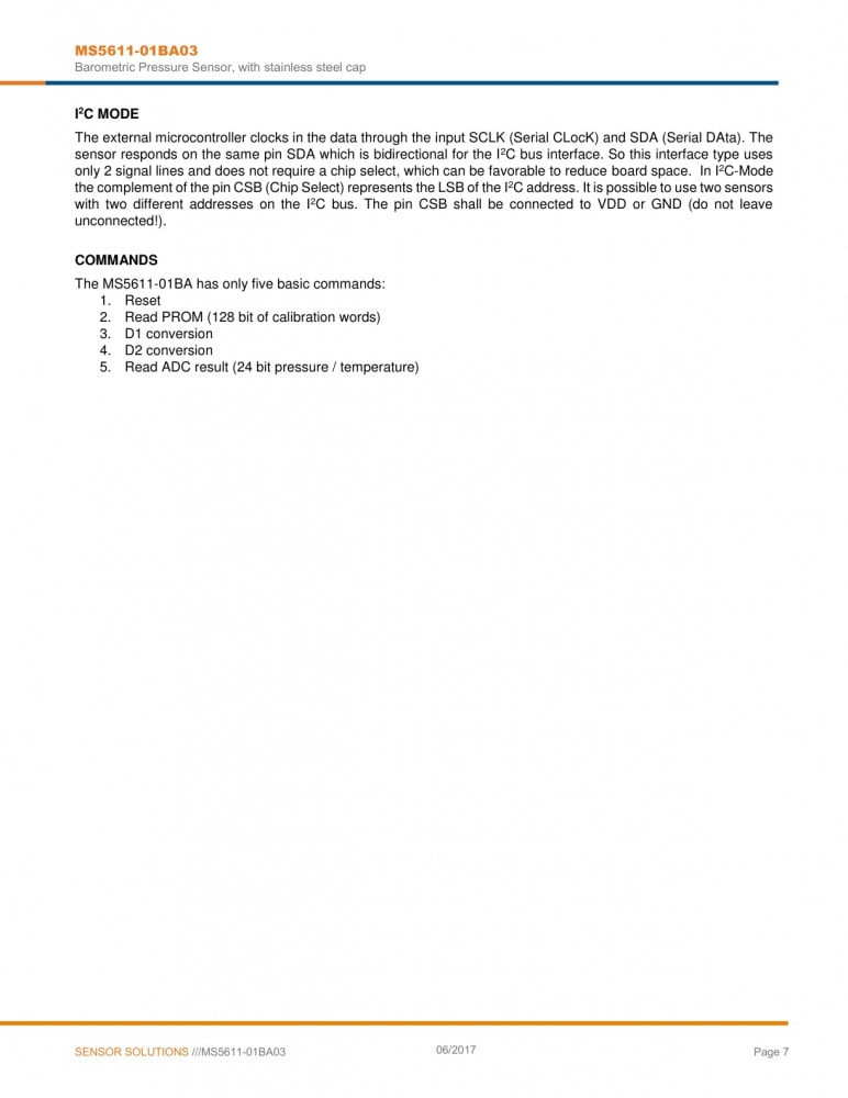 MS5611 datasheet page 7