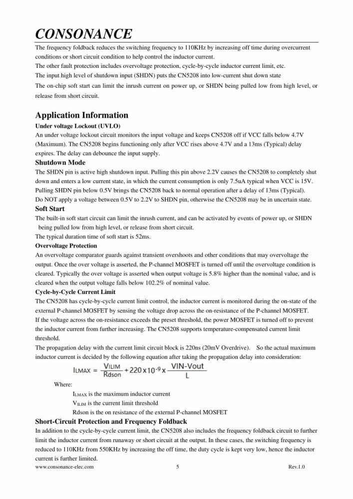 CN5208 datasheet page 5