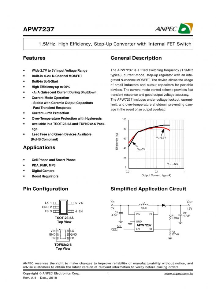 APW7237 technical document page 1