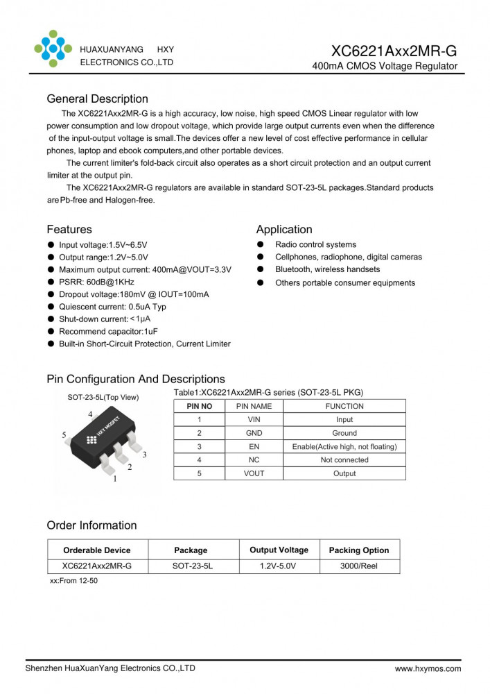 XC6221A332MR-G-HXY datasheet page 1
