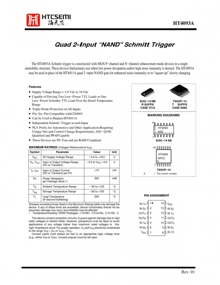 HT4093ARZ datasheet page 1