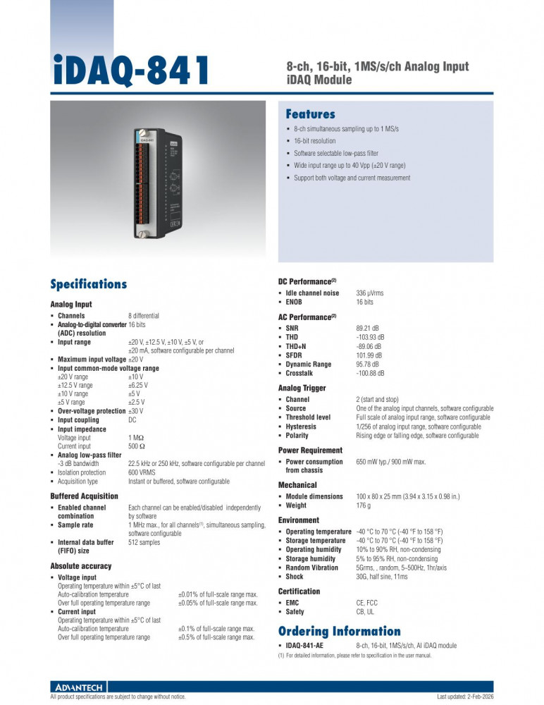 iDAQ-841 technical document page preview