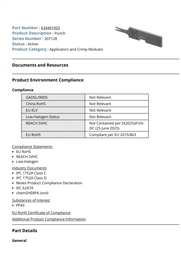 Tooling document preview, page 1
