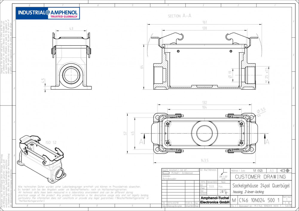 Amphenol C14610N0245001 customer drawing