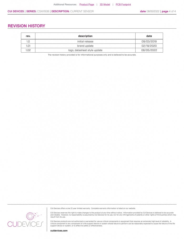 CS10150B datasheet page 4