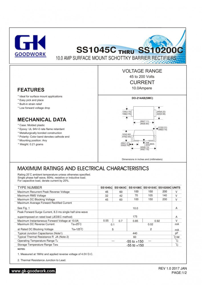 GOODWORK SS10200C datasheet page 1
