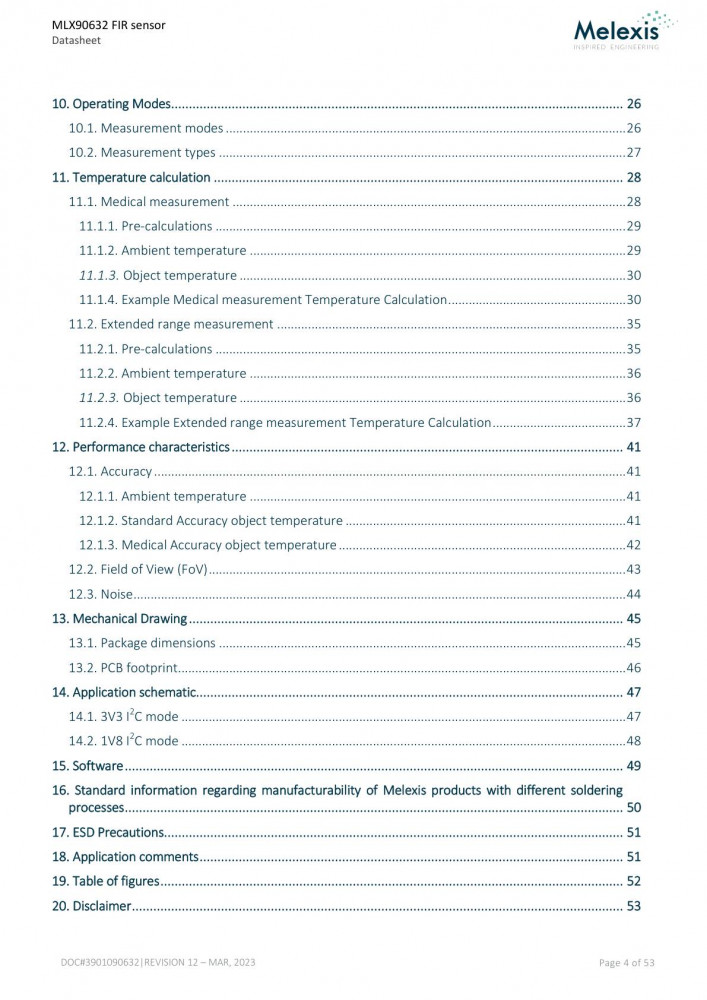 MLX90632 datasheet page 4
